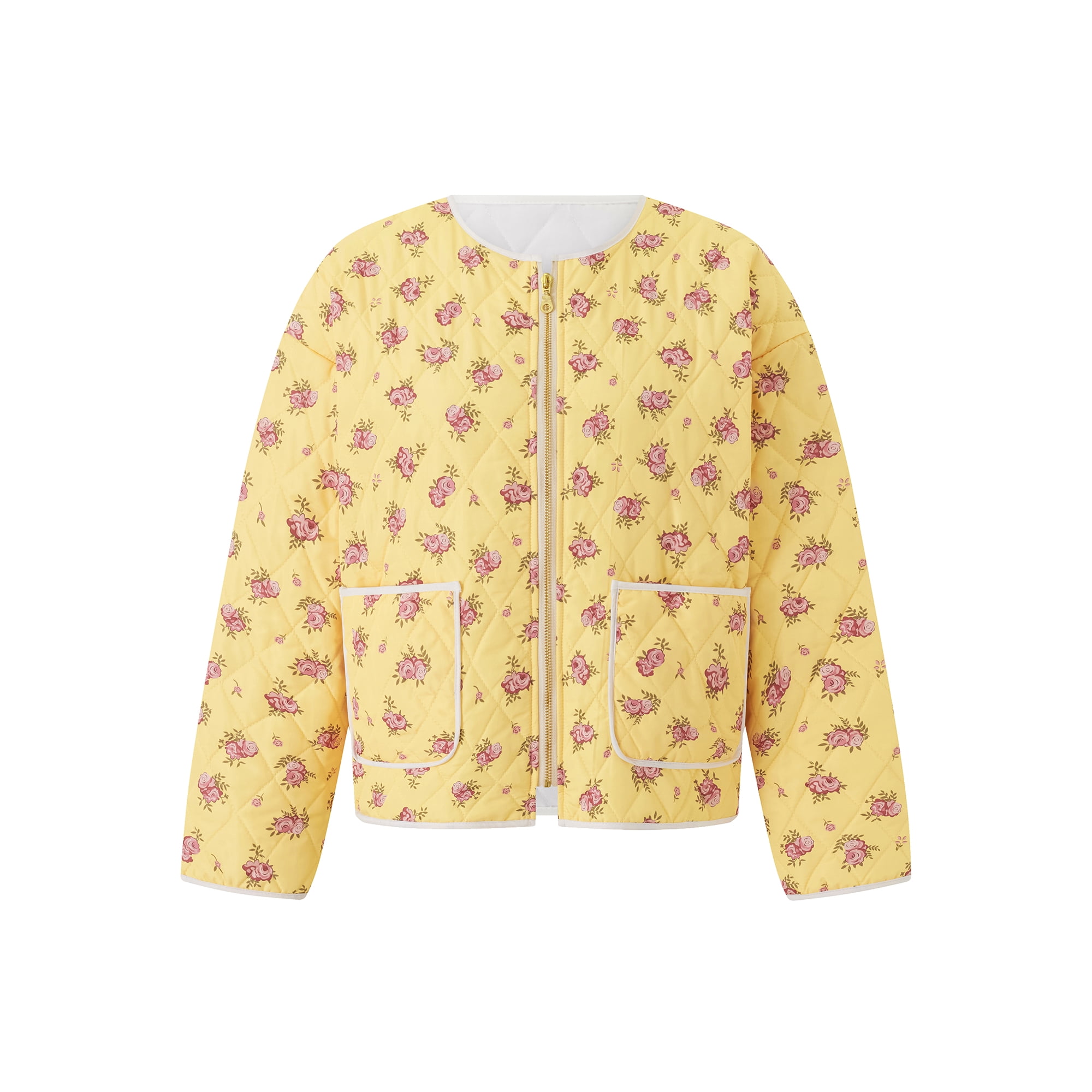 Click here for Gupgi Women Floral Quilted Jacket Vintage Zipper C... prices