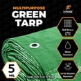 Xpose Safety Large 8' x 10' Green Poly Tarp - Waterproof, Weather Proof ...