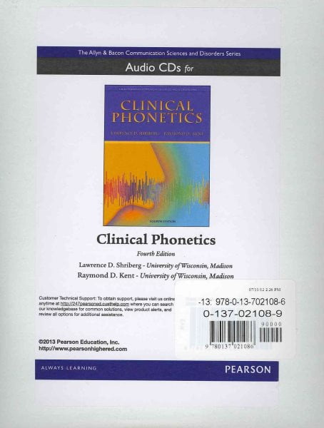Audio CDs for Clinical Phonetics - Walmart.com