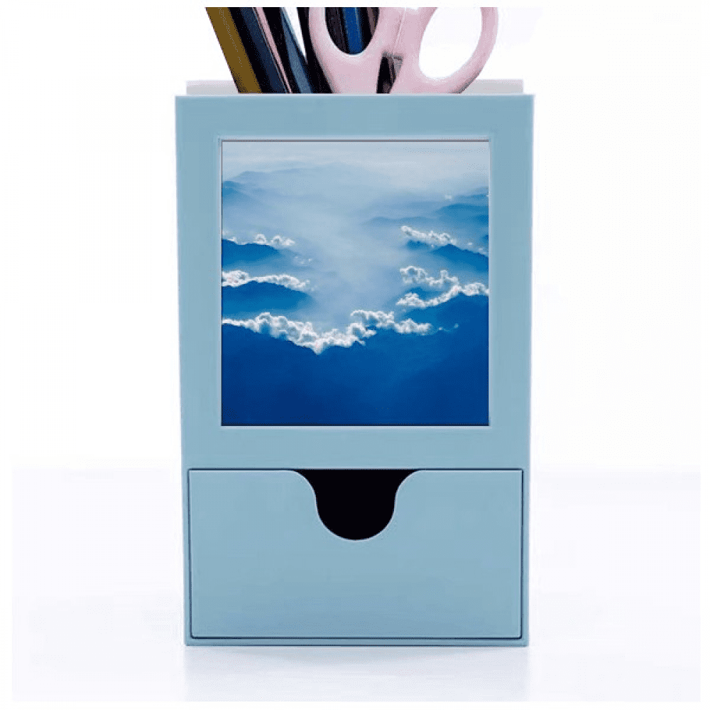 Grey Sky Fog White Clouds Desk Supplies Organizer Pen Holder Card ...