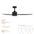 Cyclone 52in 3-Blade Smart Ceiling Fan 2700K-6000K CCT Tunable Range ...