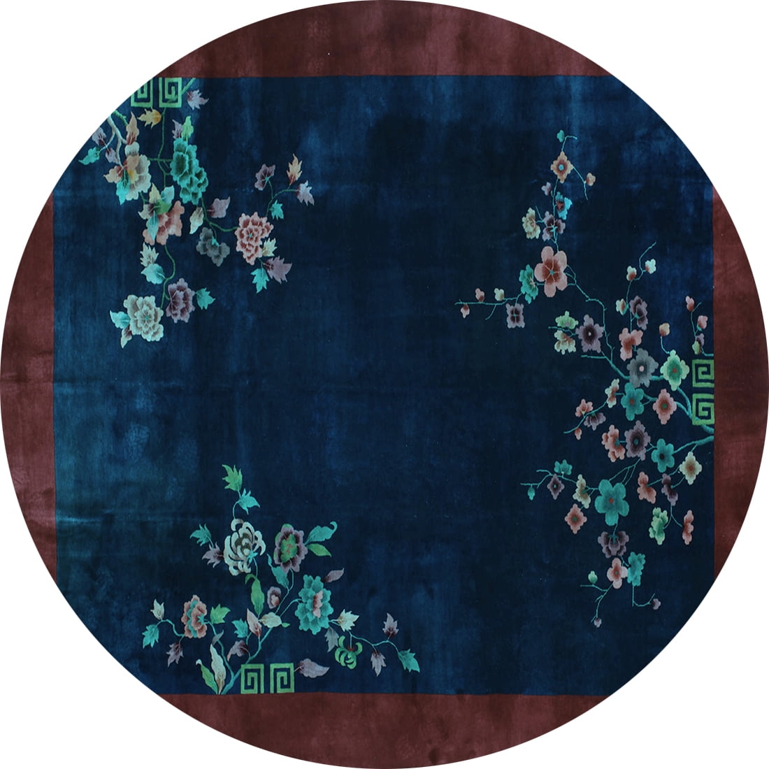Ahgly Company Indoor Round Oriental Light Blue Asian Inspired Area Rugs ...