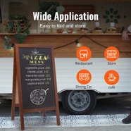 Costway Double-Sided Standing Announcement Chalkboard, 31.5'' Wood A ...