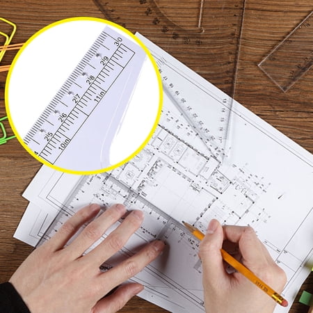 30cm Leveling Drawing Line Home Office School Plastic Measuring Rolling ...