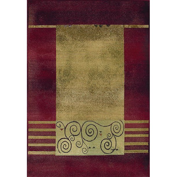 Sphinx Generations Area Rug 213R1 Red Border Swirls 8' x 8' Round ...