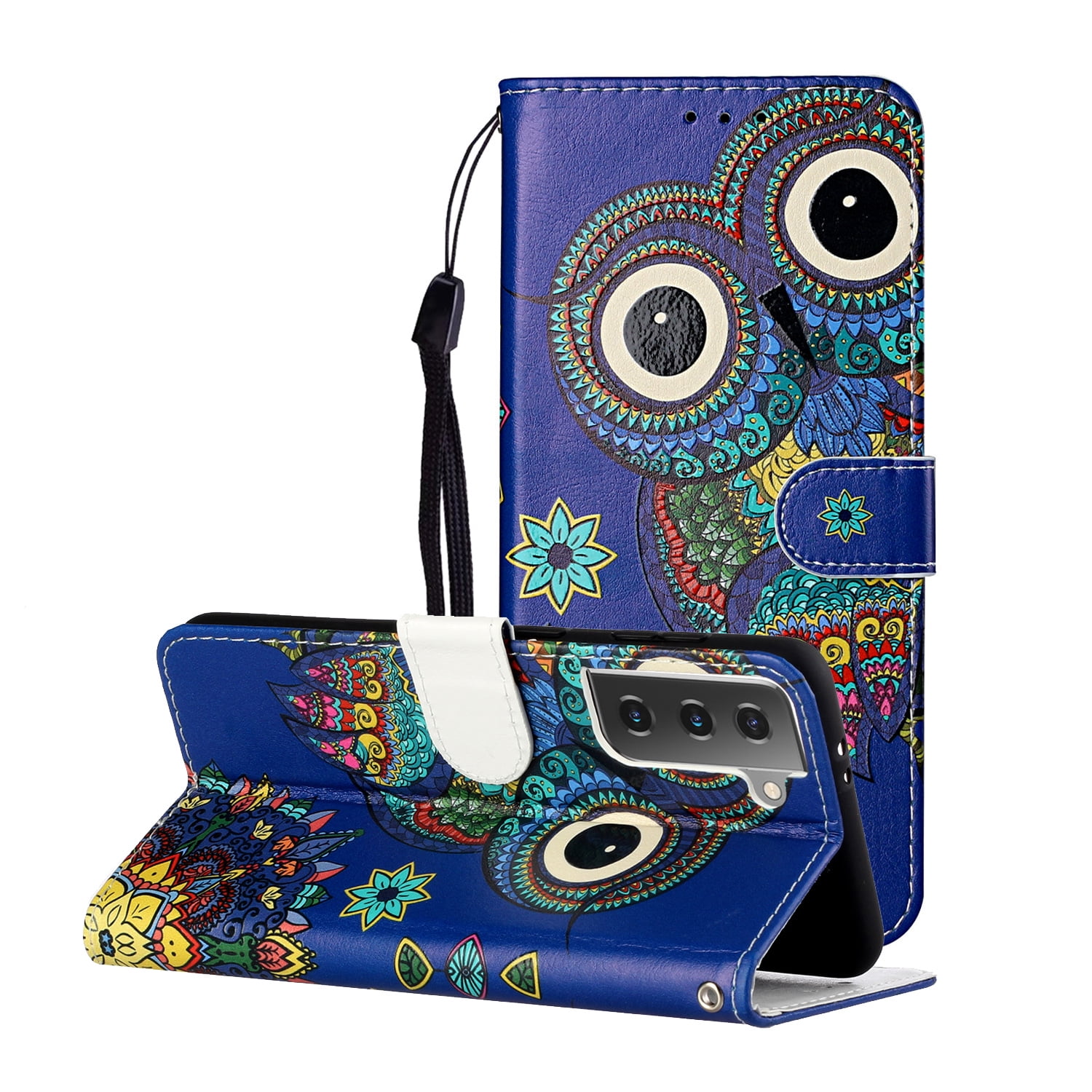 Allytech Galaxy S21 Case, Embossed Colorful Pattern Folio Flip PU ...