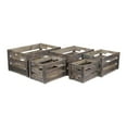 Set of 5 Brown Solid Nested Slat Crates with Side Handles 20" - Walmart.com