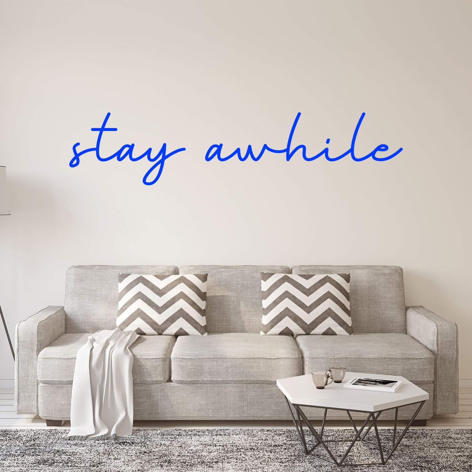 VWAQ Stay Awhile Wall Decal - Vinyl Wall Art Home Decor - Walmart.com