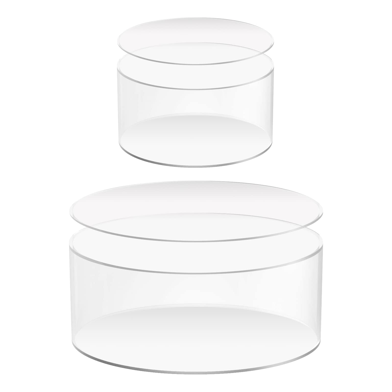 2pcs Fillable Clear Acrylic Cake Stand Cake Riser Cake Tier with Lid ...