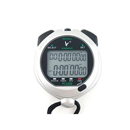 Biscount Digital Handheld Stopwatch Counter Timer PC2250 Large 2 Row ...