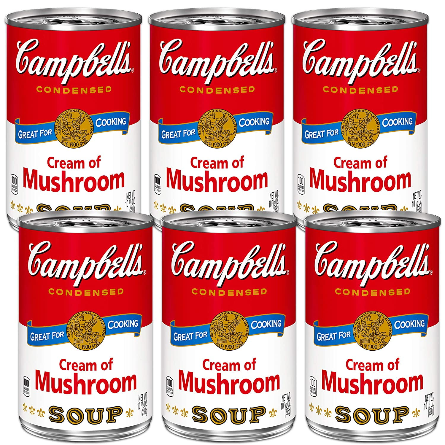 Campbells Cream Of Mushroom Soup 10 5 Ounce Cans Pack Of 6