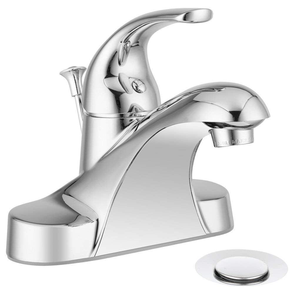 Pacific Bay Arlington Single Lever Bathroom Faucet with Pop-up - Chrome ...