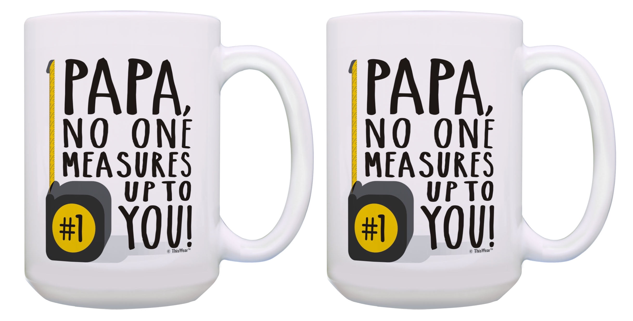 ThisWear Punny Papa Gift Set Papa No One Measures Papa Humor Gifts 2 ...