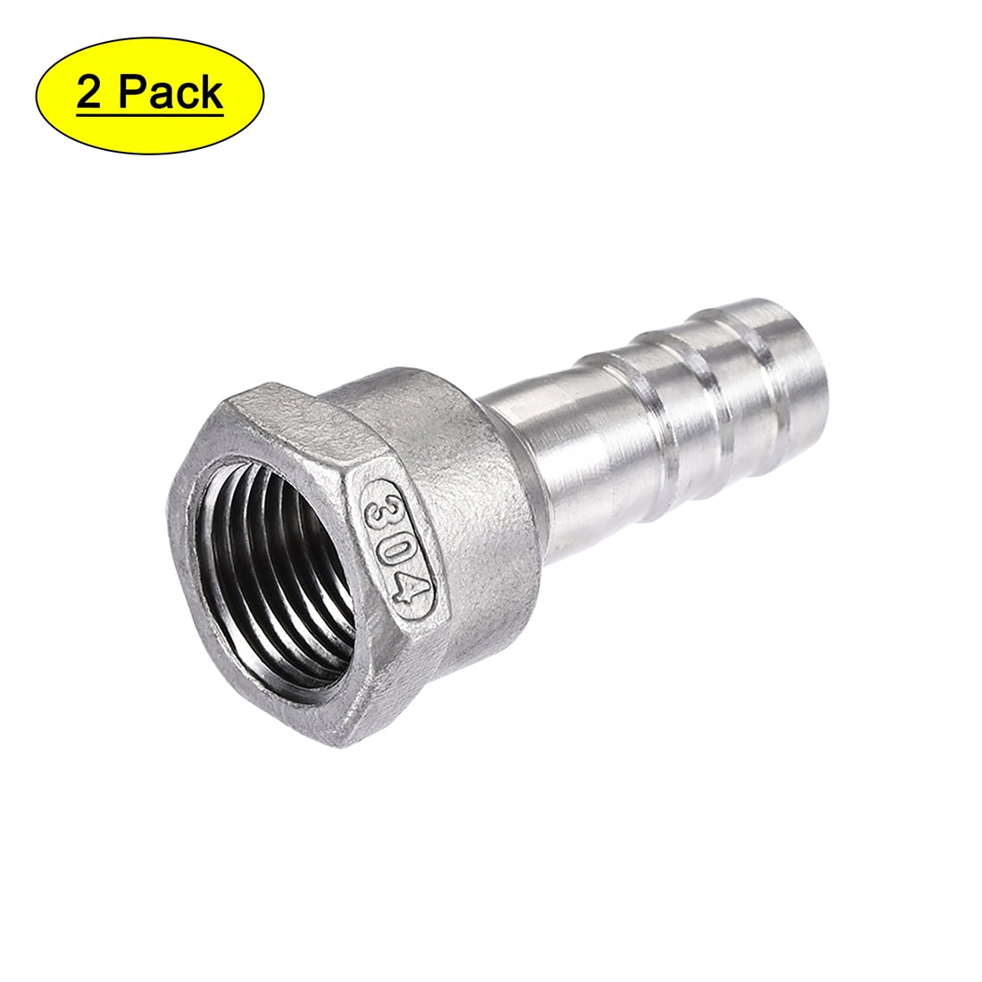 304 Stainless Steel Hose Barb Fitting Coupler, 15mm Barb x G1/2 Female ...