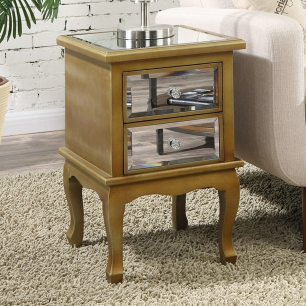 Gold Coast Queen Anne Mirrored End Table, Multiple Colors - Walmart.com