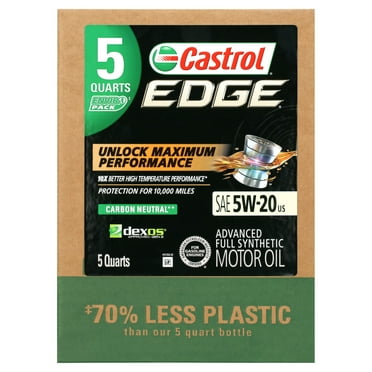 Castrol Edge 0W-20 LL-17 FE+ Advanced Full Synthetic Motor Oil, 5 ...