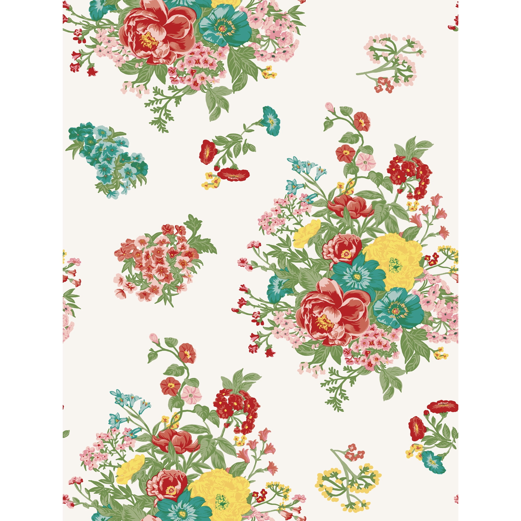 The Pioneer Woman White Fancy Flourish Floral Peel and Stick Wallpaper ...