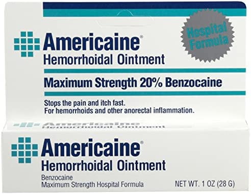 Americaine Hemorrhoidal Ointment Maximum Strength 20% Benzocaine 1 oz ...