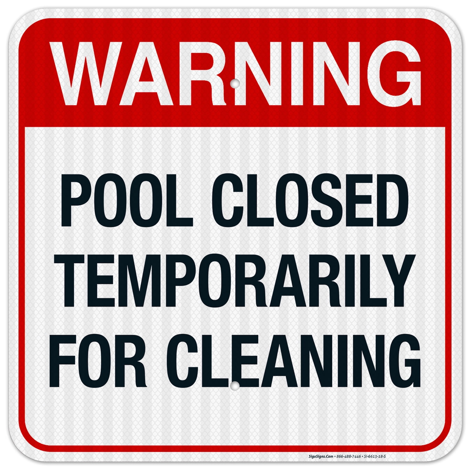 Pool Closed Temporarily For Cleaning Sign, Pool Sign, 7x10 Aluminum ...