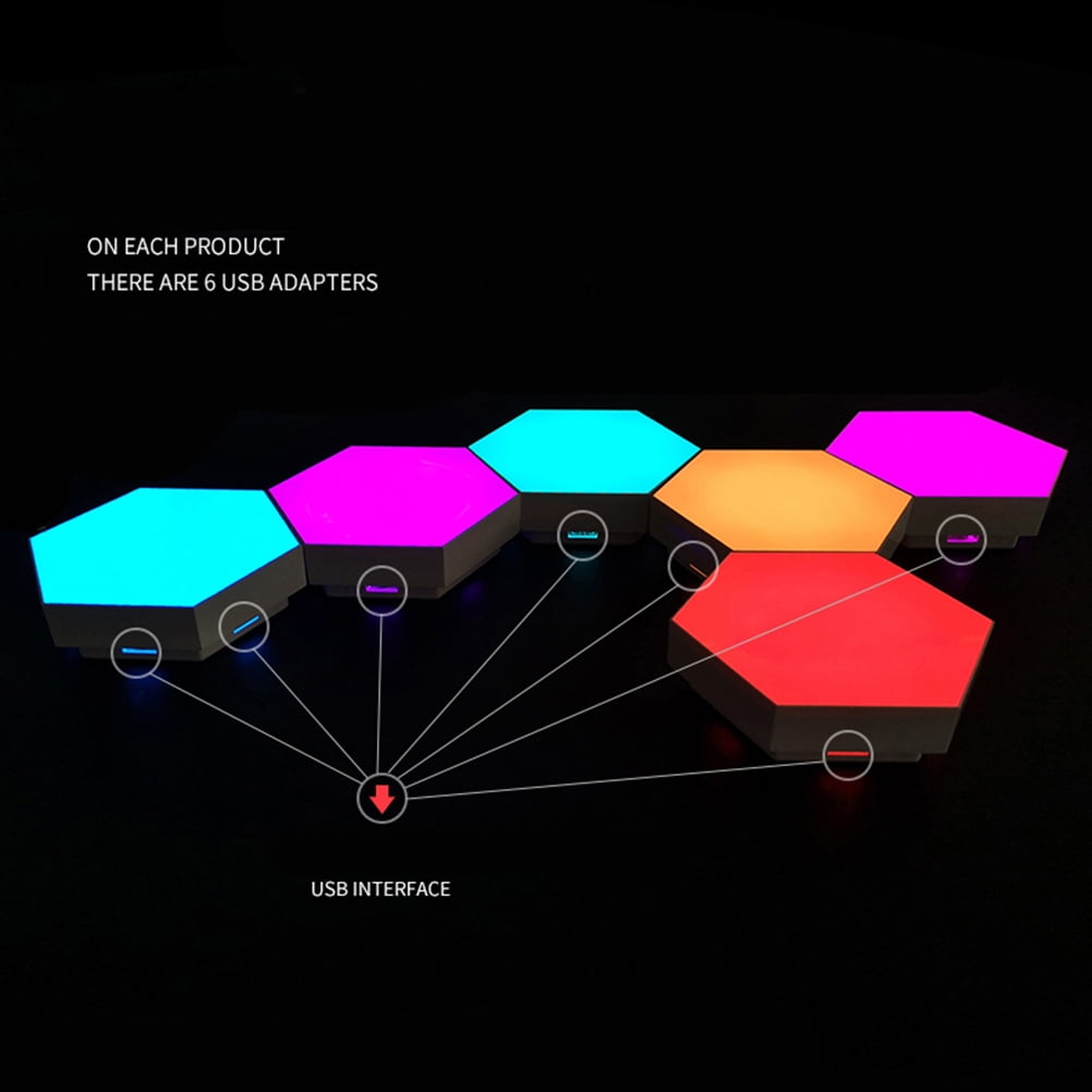 Buy Remote Control Hexagon Wall Light,Wall-Mounted DIY Geometric ...