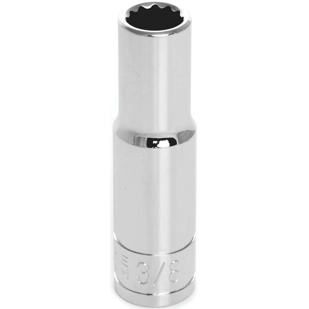 Wilmar W38612 Chrome Socket, 3/8" Drive, 3/8", 12 Point, Deep - Walmart ...