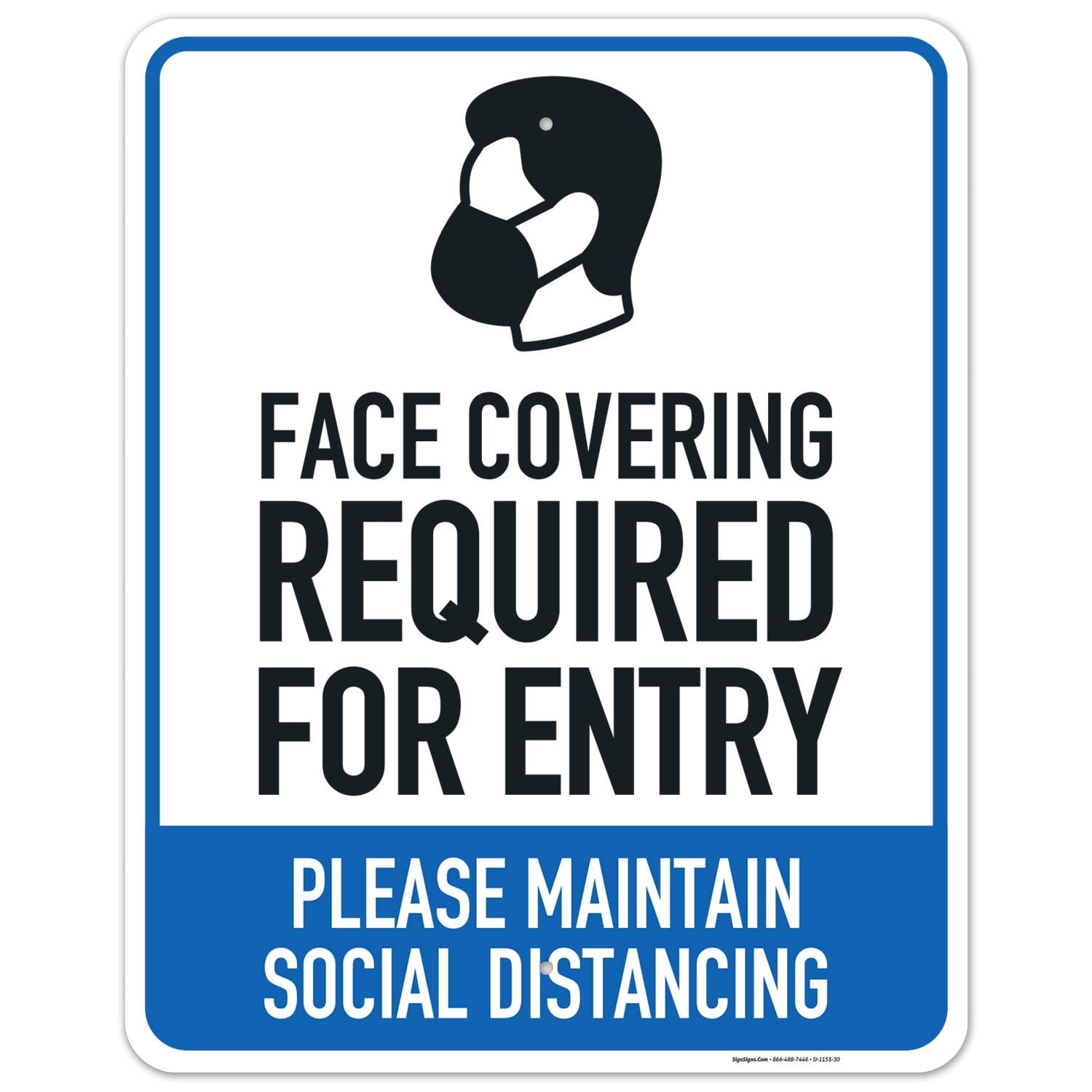 Face Mask Required Sign, Social Distancing Sign, - Walmart.com
