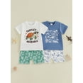 Caoirhny Little Boys Summer Outfits Adorable Ocean Themed Print Short ...