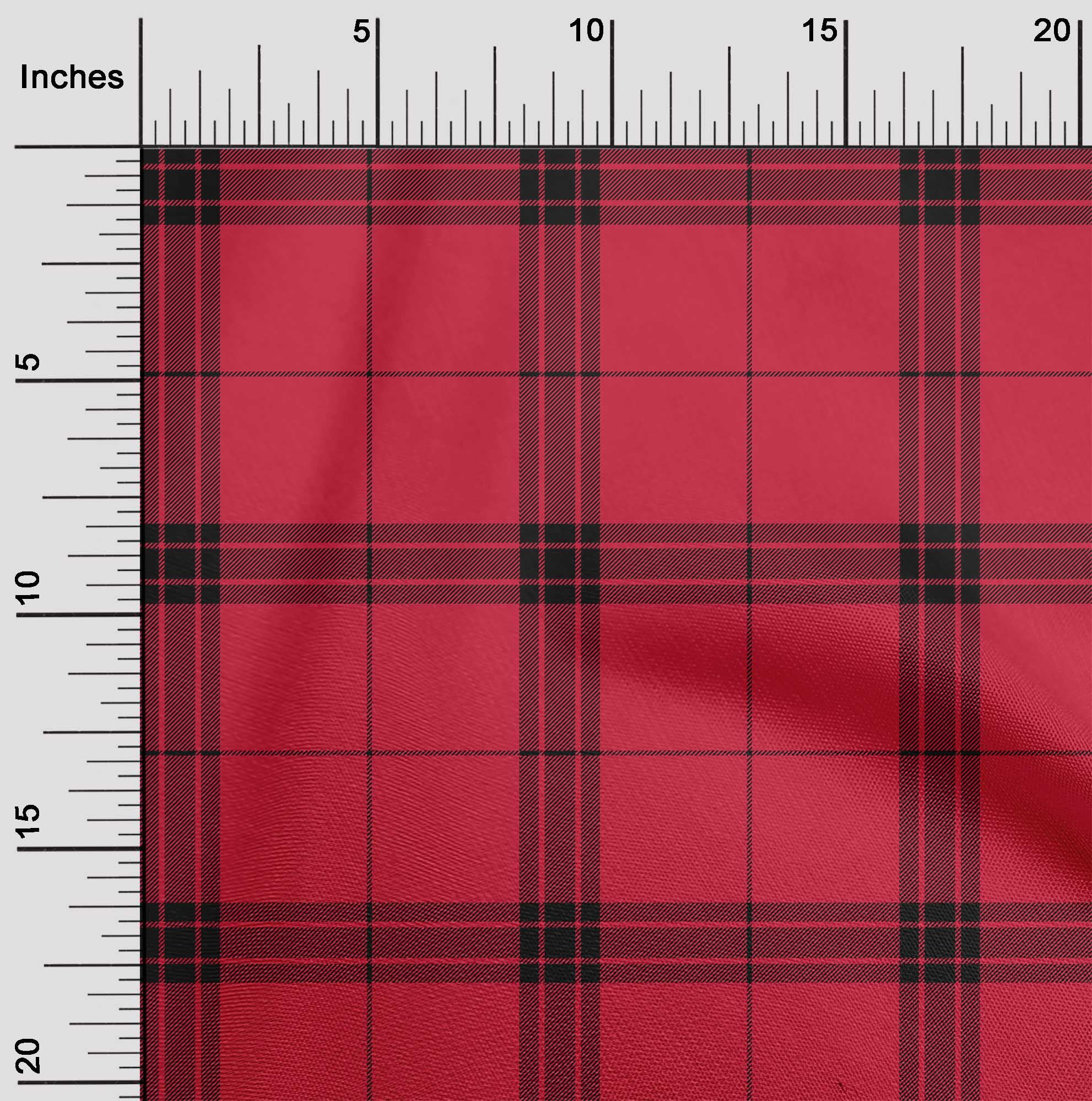 oneOone Cotton Flex Fabric Tartan Check Print Fabric By The Yard 40 ...