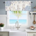 Blue Hydrangea Kitchen Valances for Windows 54x18 Inch Kitchen Curtains ...