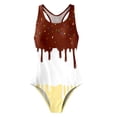 Afdoent Girls One Piece Swimsuits Kids Color Block Swimwear For Sporty ...