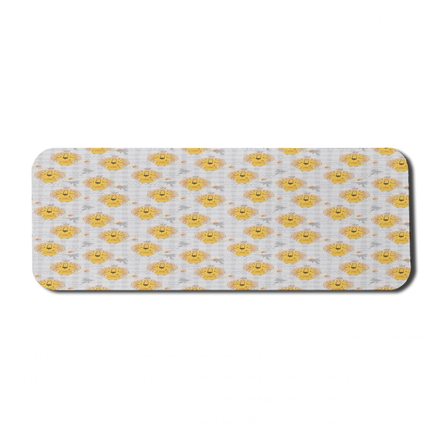 Cartoon Computer Mouse Pad, Little Lion King with Tiny Crown Tropic ...