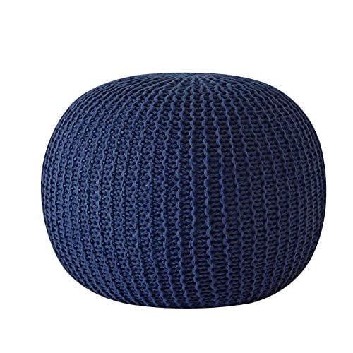 Click here for Urban Shop Round Knit Pouf - Hand Woven Cotton  Na... prices