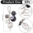 Alloy Acrylic Pendant Decorations with Dice & Billiards Charms Platinum ...