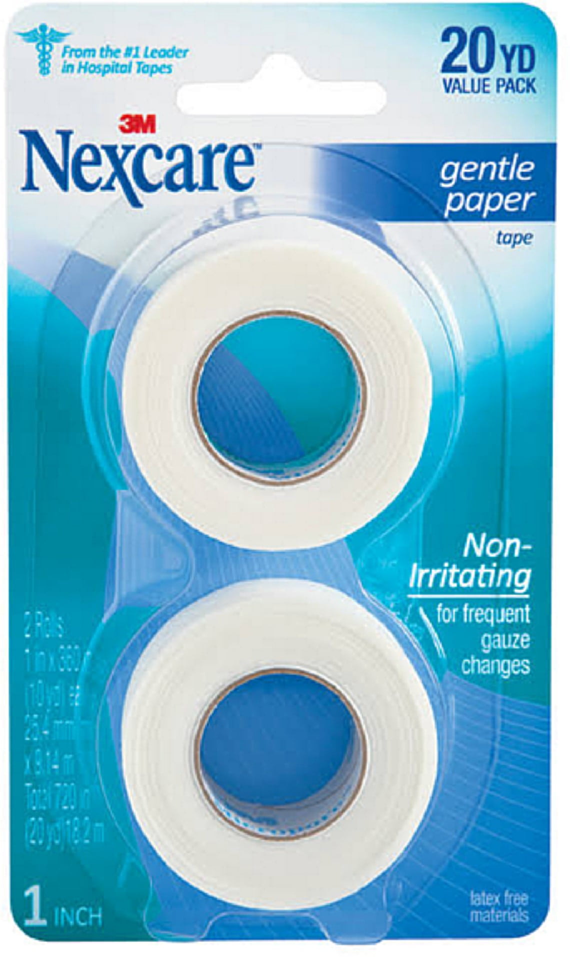 Nexcare Gentle Paper Tape 1 Inch X 10 Yards, 2 ea (Pack of 2) - Walmart.com