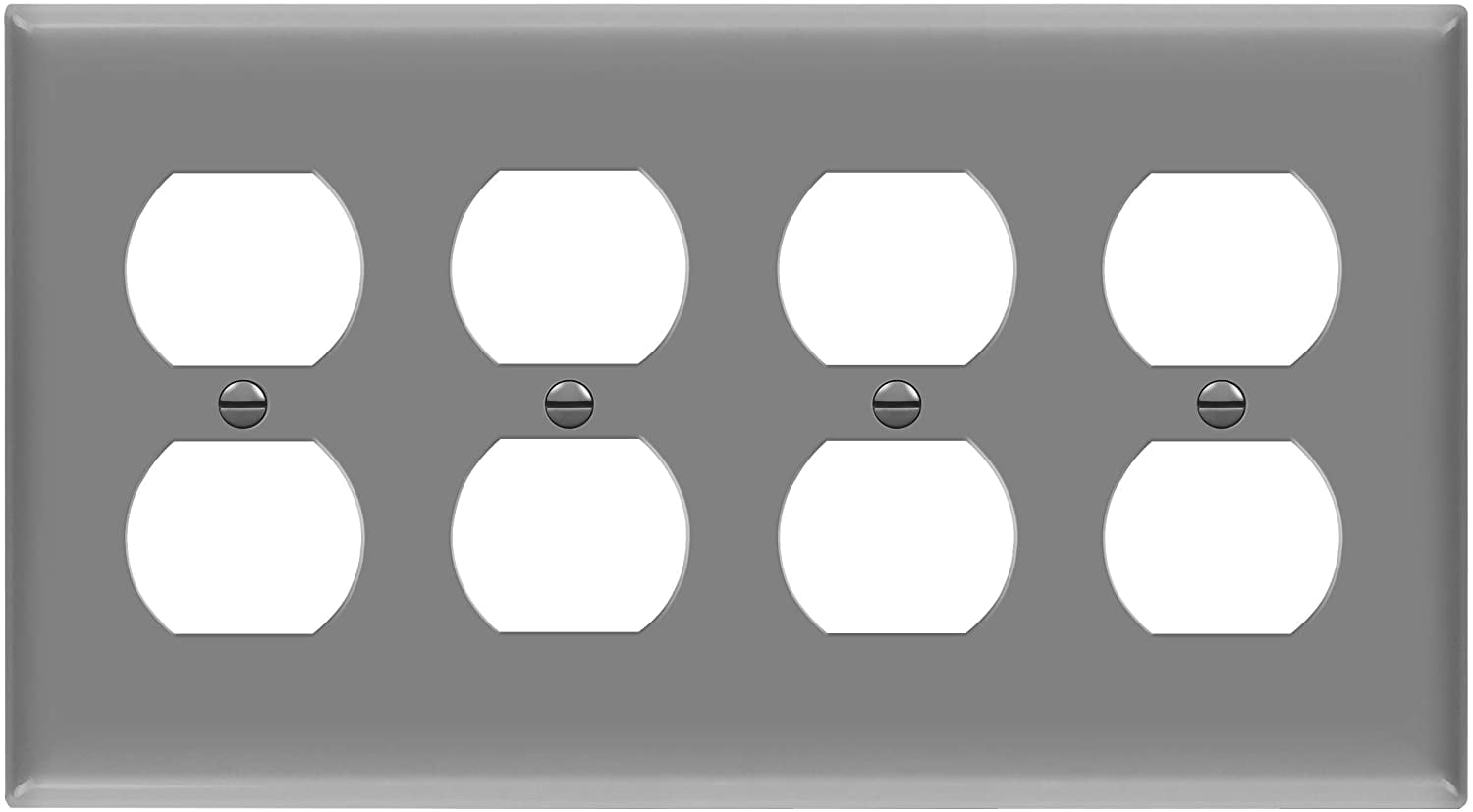 ENERLITES Quad Duplex Wall Plate, Four Gang Electrical Outlet Cover ...