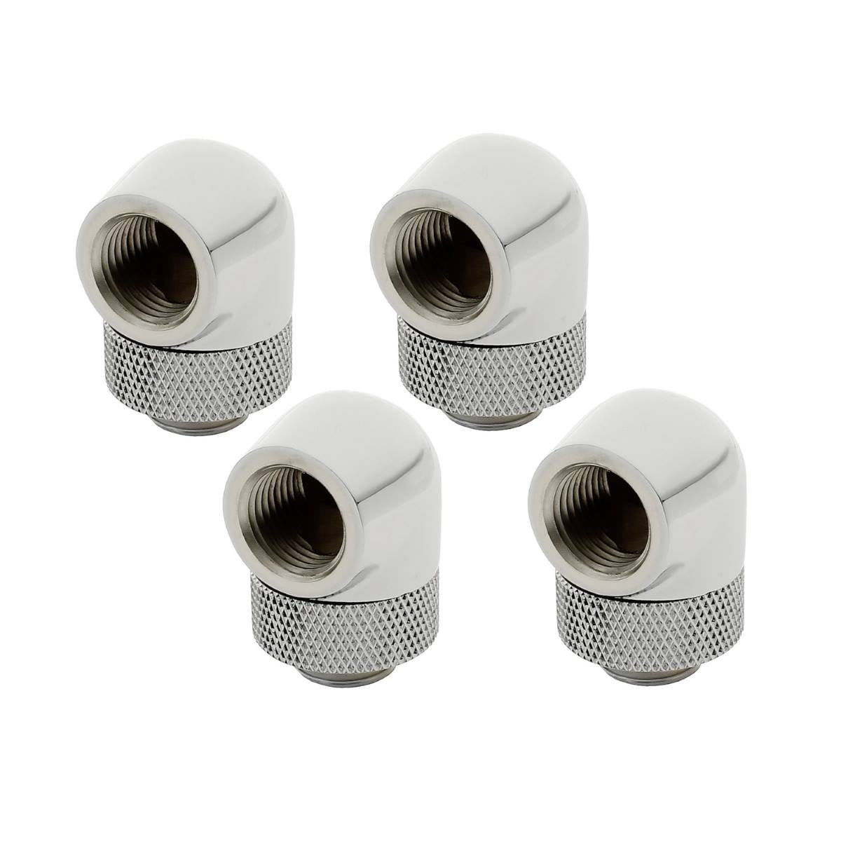 XSPC G1/4" 90 Degree Rotary Fitting V2, Chrome, 4-pack - Walmart.com