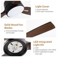 60 inch Wood Farmhouse Ceiling Fan with Light and Remote, Indoor ...