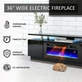 "AMERLIFE Modern High-Gloss 110"" Fireplace TV Stand, 36"" Electric ...