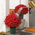 21 Head Artificial Chrysanthemum Flowers Silk Faux Bouquet 5 Pc Home ...