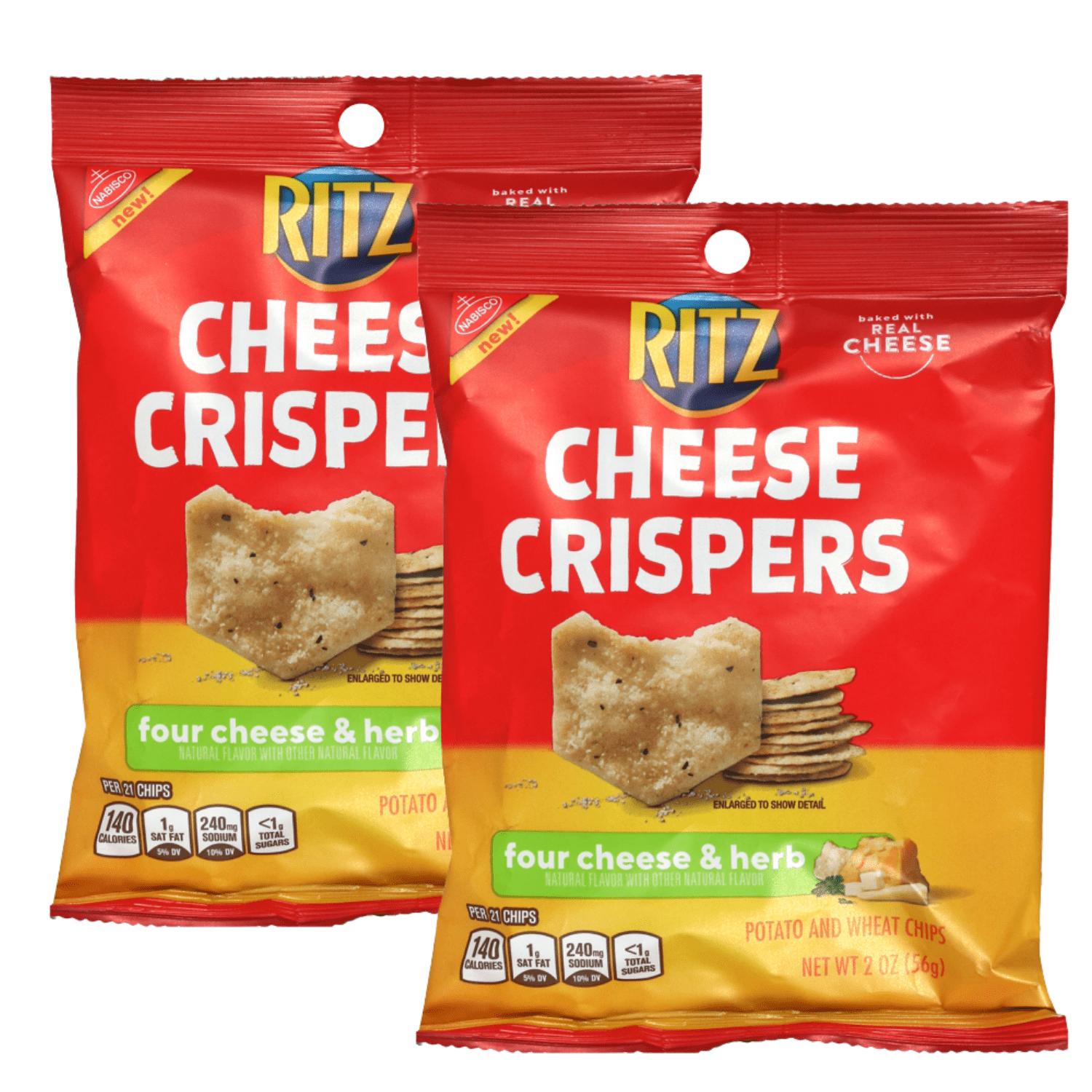 Ritz Cheese Crispers Four Cheese & Herbs Chips, Baked with Real Cheese ...