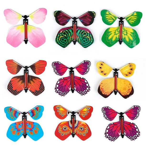 9pcs Party Magic Trick Toy Fairy Flying In The Book Butterfly Rubber ...