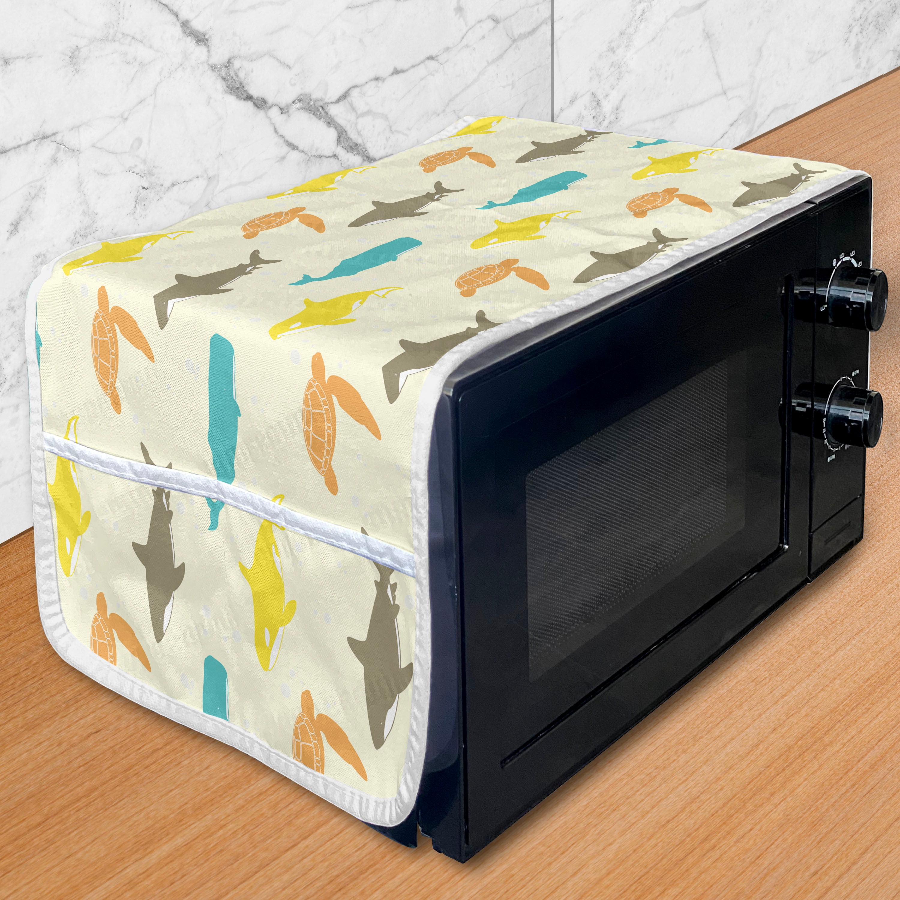Animal Microwave Oven Cover, Pattern with Whale Shark and Turtle ...
