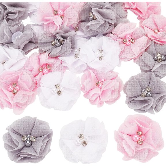 ONAPARTER 30Pcs Decorative Flower Fabrics Multi-function Sewing Flowers ...