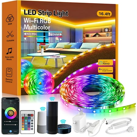 Smart LED Strip Lights,32.8ft RGB LED Lights with App Control, 16 ...