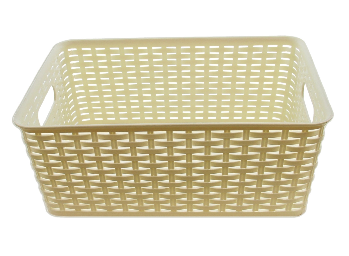 YBM Home Plastic Rattan Storage Box Basket Organizer for Bathroom ...