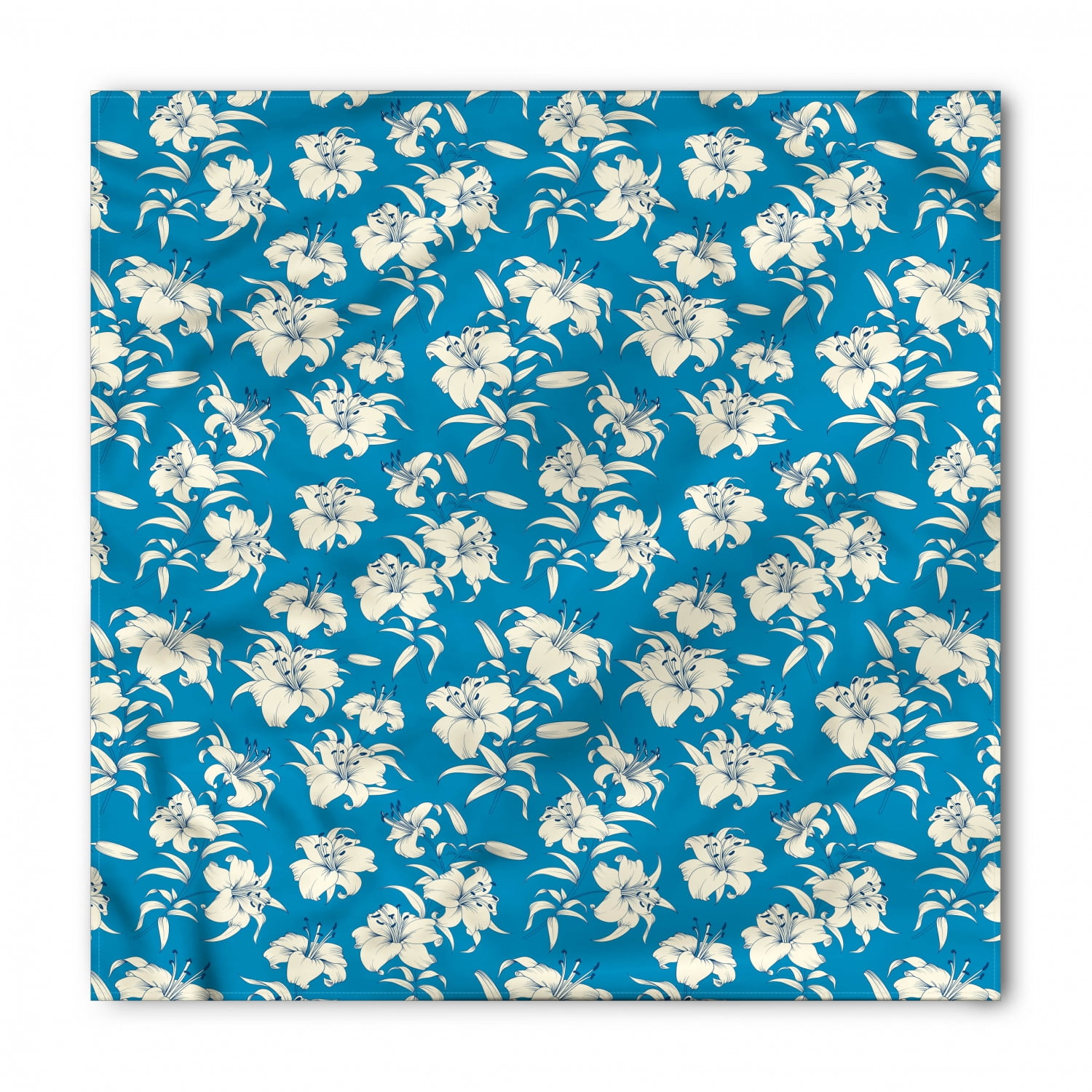 Floral Bandana, Blooming Lily Flowers Art, Unisex Head and Neck Tie, by ...