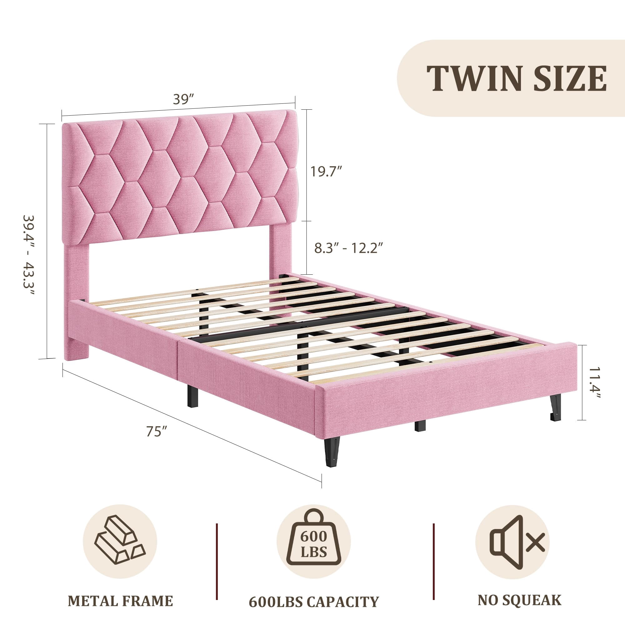 Click here for Edtara Heavy-Duty Upholstered Platform Bed  Adjust... prices