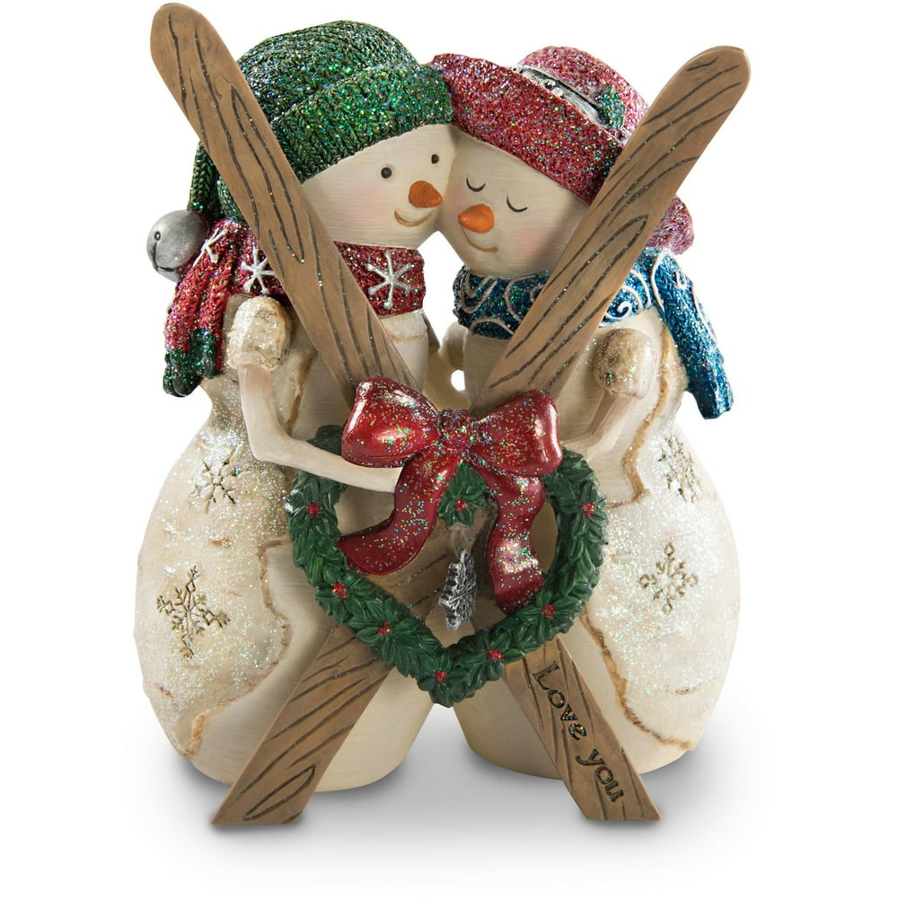 The Birchhearts - Love You 4.5 Inch Double Snowman Figurine Winter ...