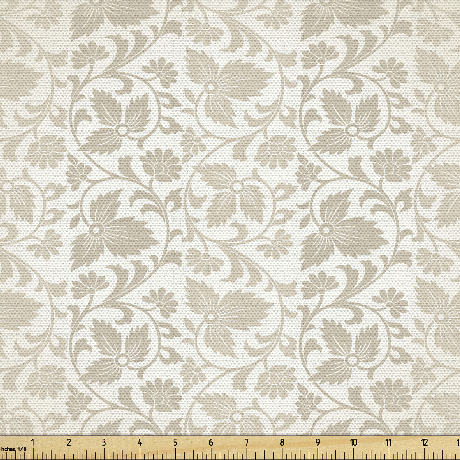 Floral Fabric by the Yard Upholstery, Traditional Victorian Retro Swirl ...