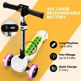 3-Wheel Electric Scooter for Kids w/Bluetooth, Light-Up Features, 3 ...